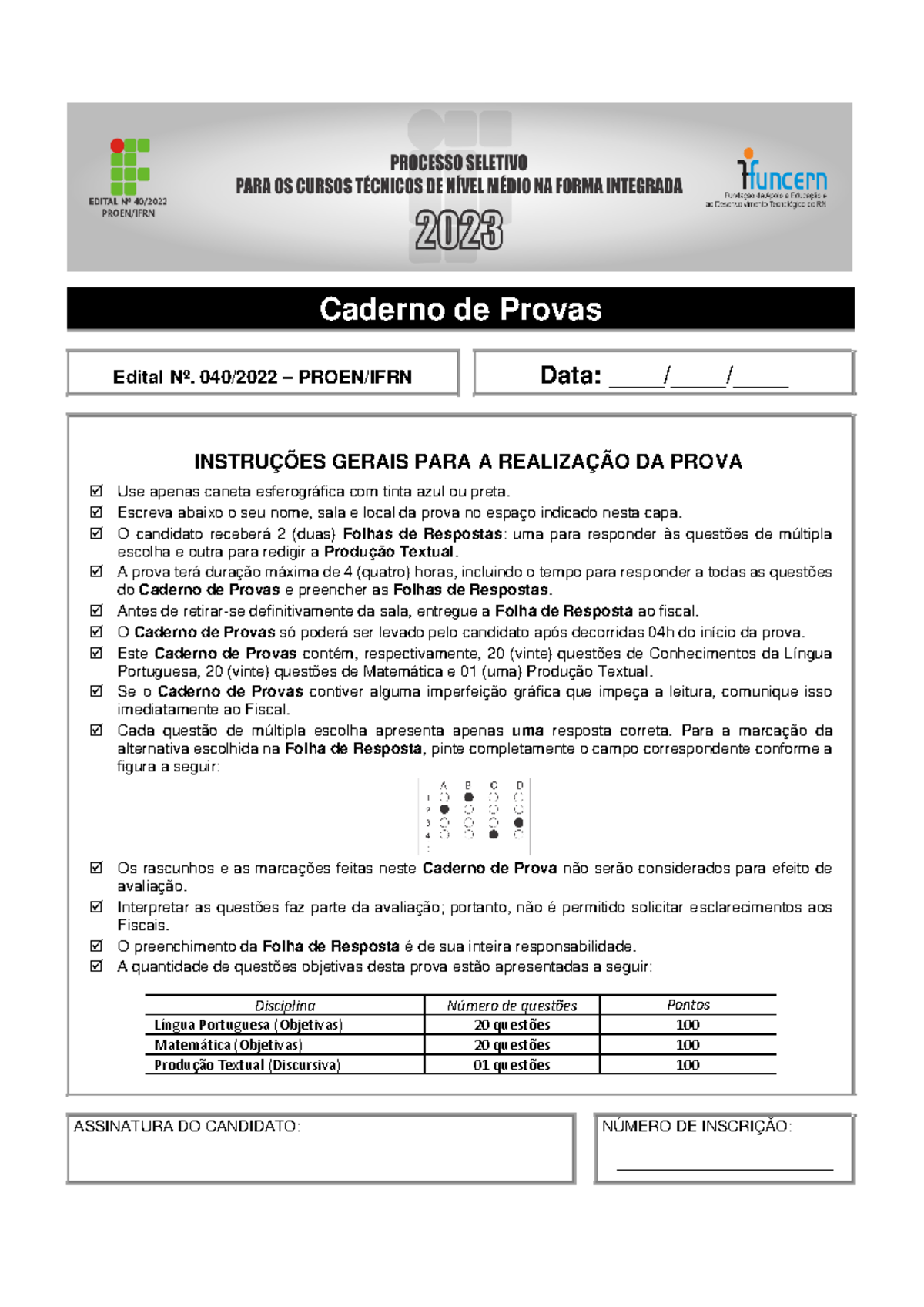 Prova 2022 - Caderno de Provas com Questões de Língua Portuguesa e ...