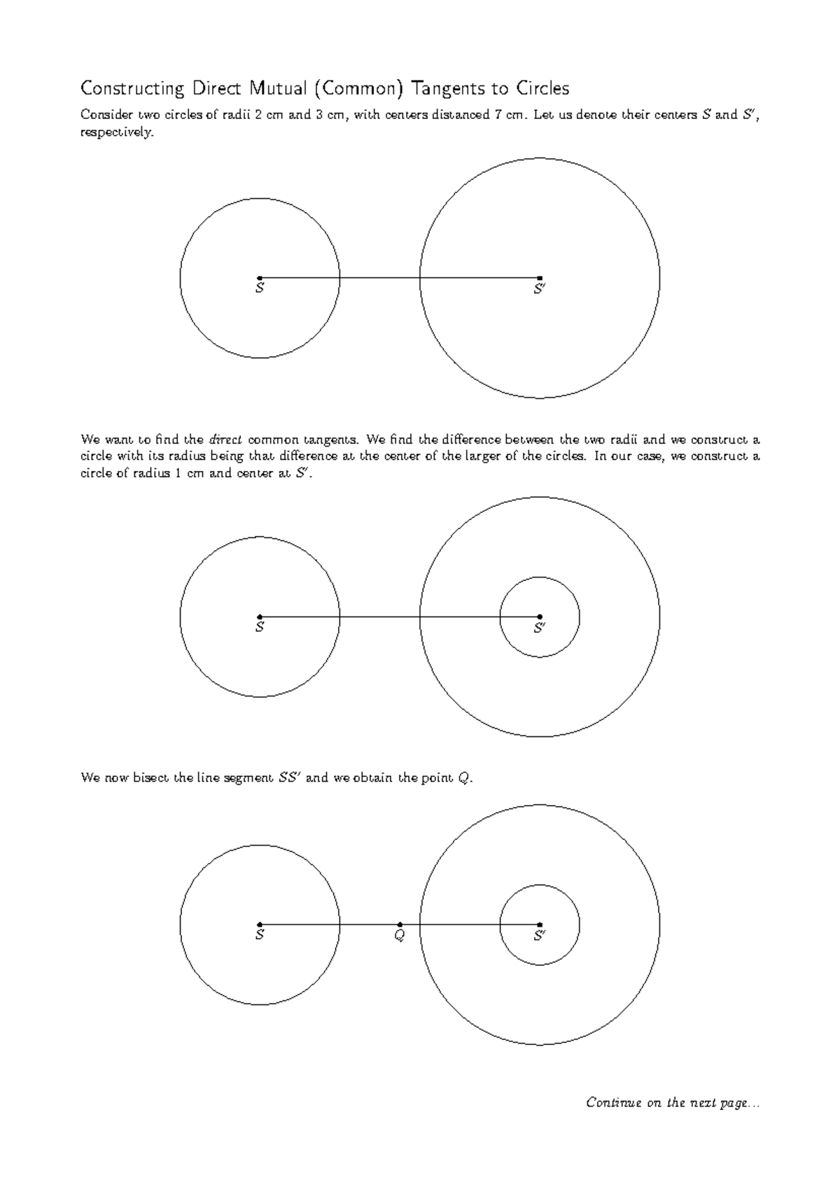 Constructing Direct Common Tangents to Circles: Geometry Insights - Studocu