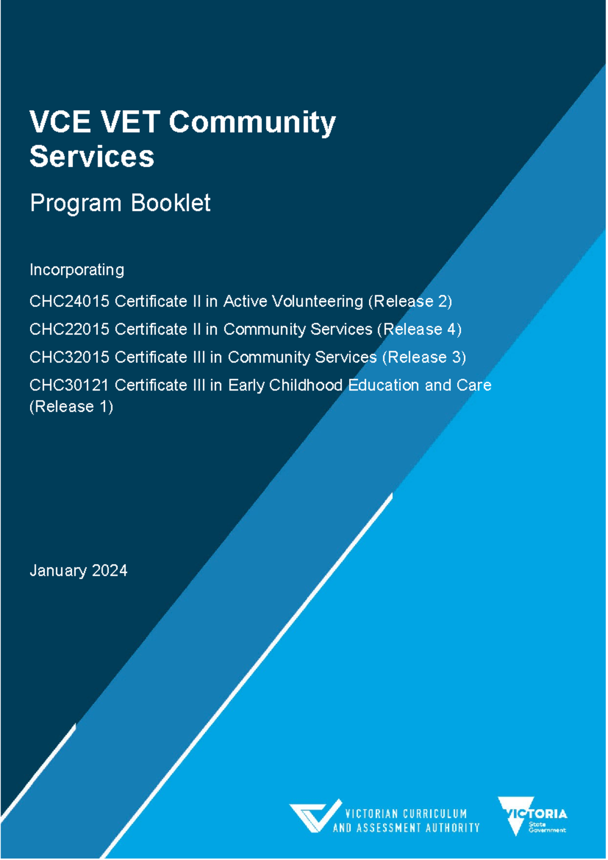 2024 VCE VET Community Services Program Booklet Overview - Studocu