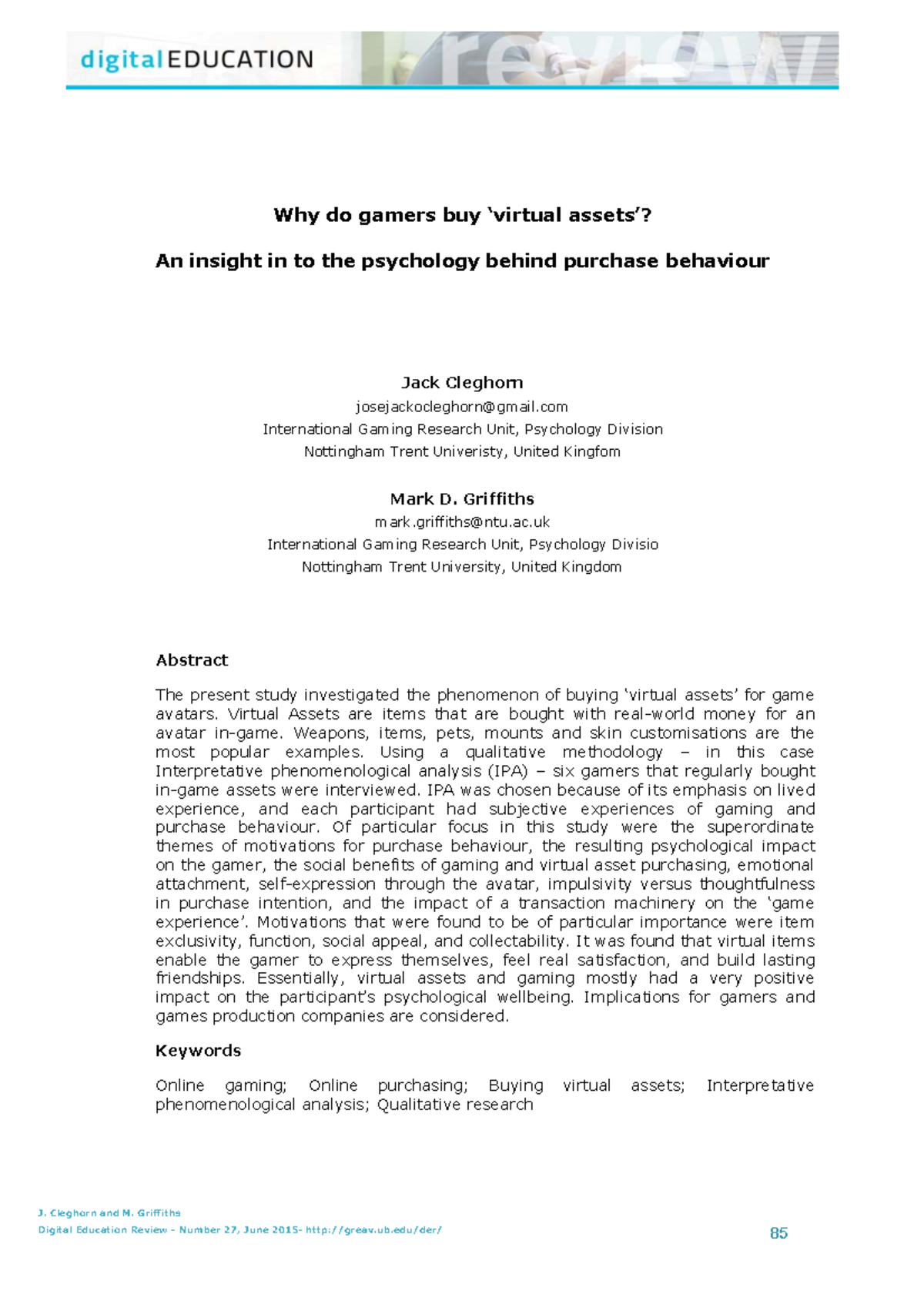 Psychological Insights into Gamers' Virtual Asset Purchases (PSY 101) - Studocu