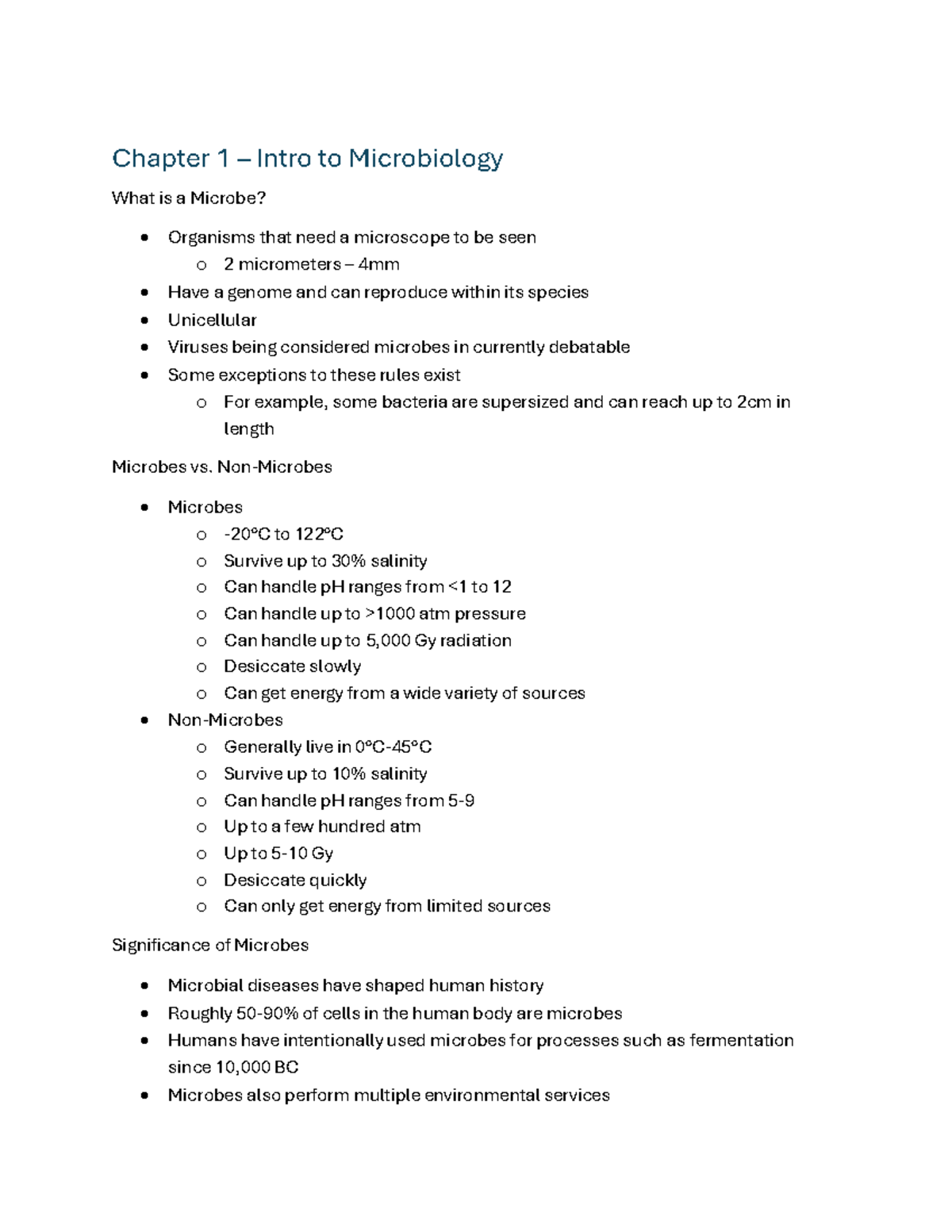 Microbiology 101: Chapter 1 - Introduction to Microbes and Their ...