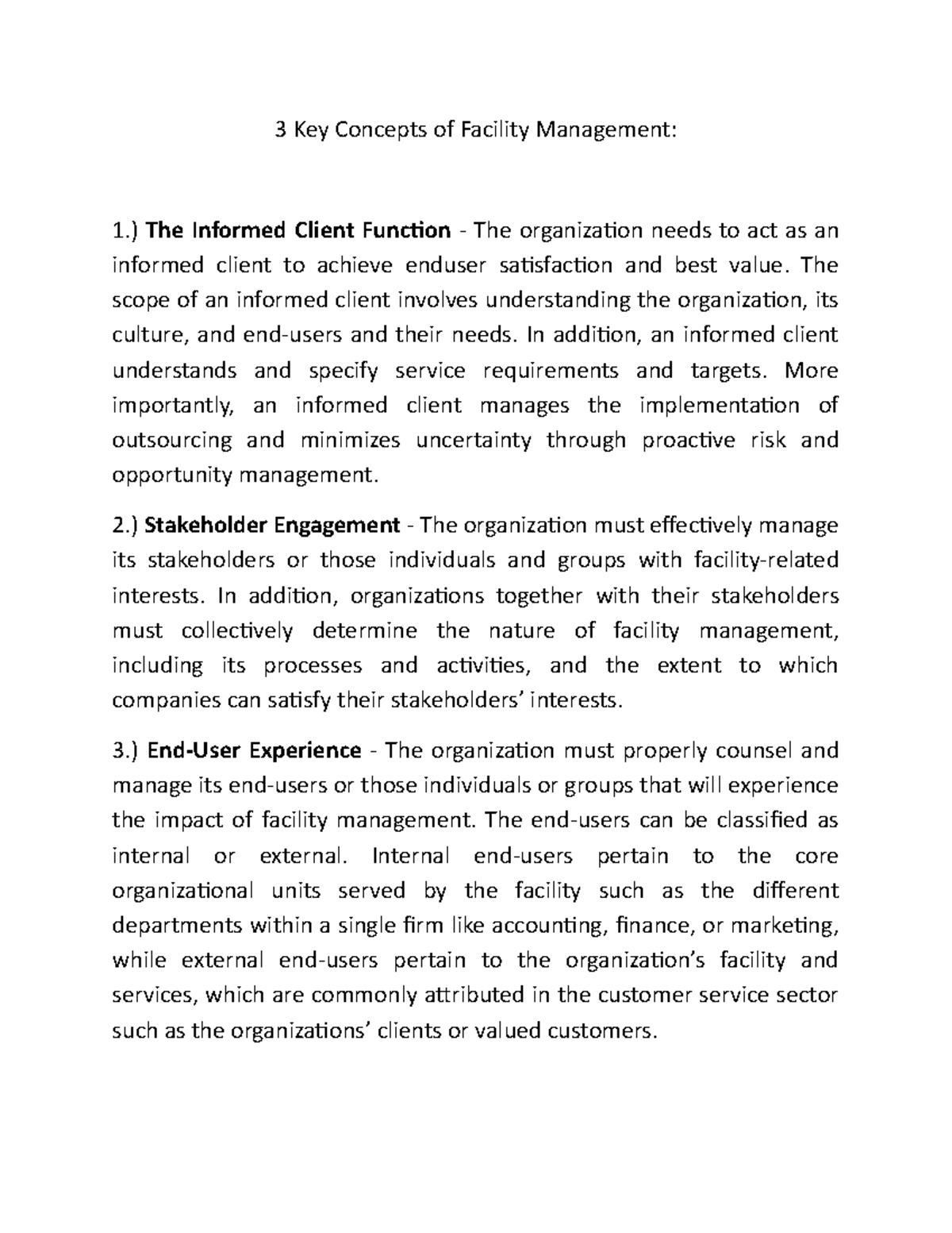 Key Concepts of Facility Management (FM 101) for Success - Studocu
