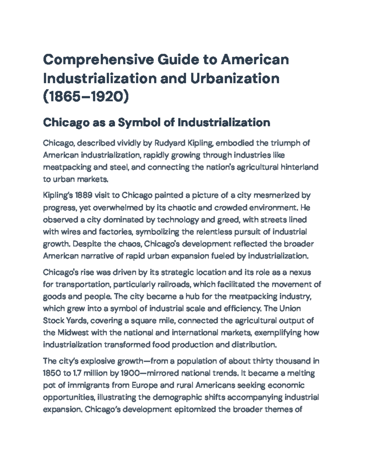 Comprehensive Guide to American Industrialization & Urbanization (1865 ...