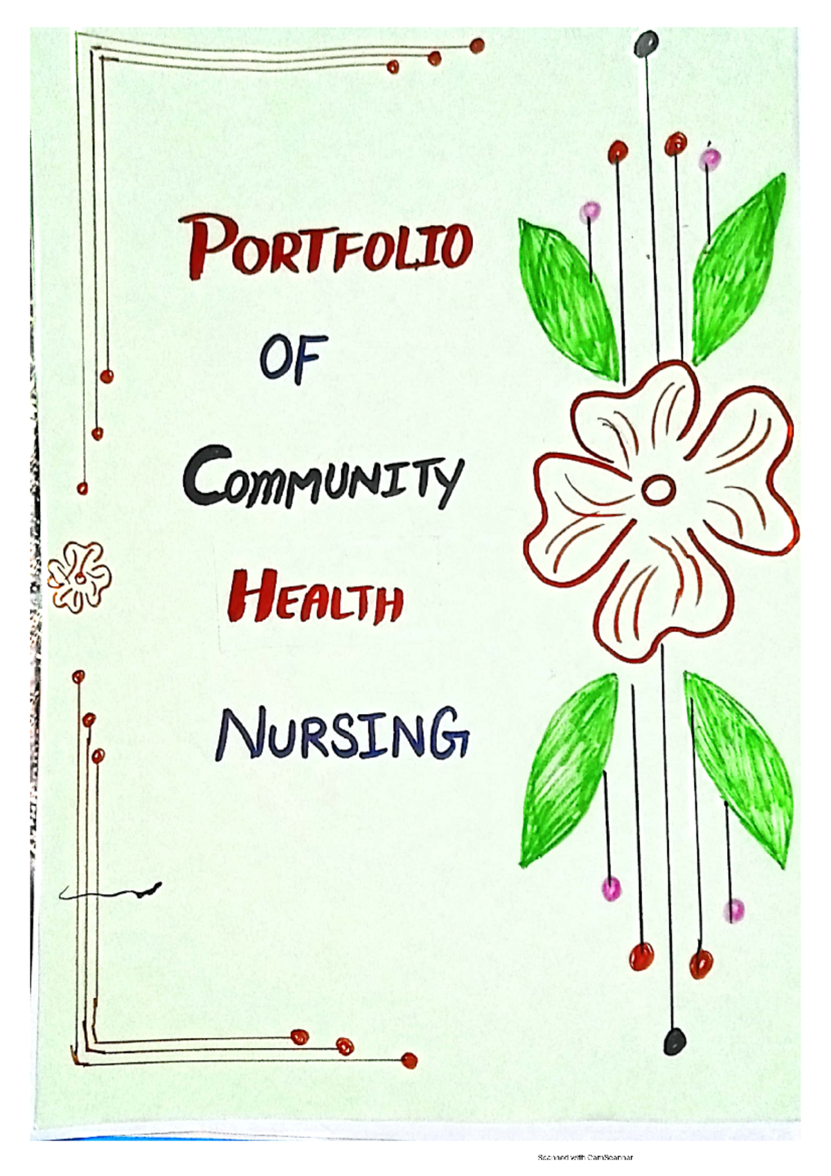 Talha Portfolio CHN: Community Health Nursing Study Materials - Studocu
