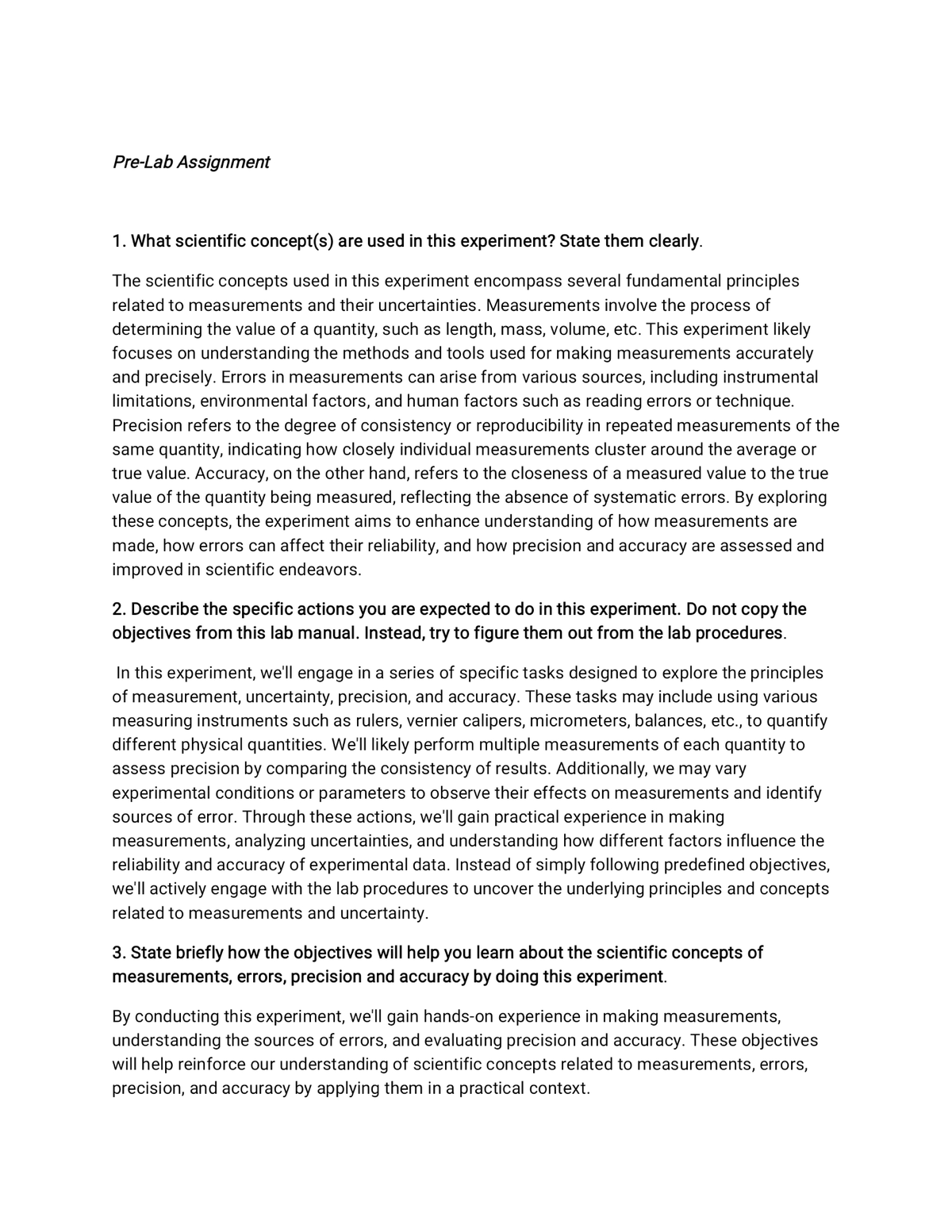 Measurement and Uncertainty Lab Report (PHYS 101) - Studocu