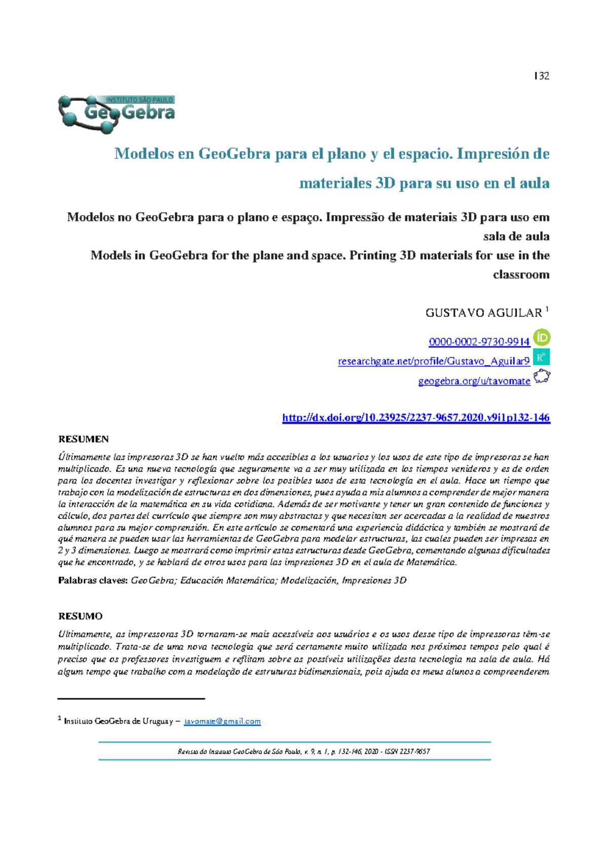 Modelos en GeoGebra y 3D para el Aula: Impresión y Aplicaciones GUSTAVO ...