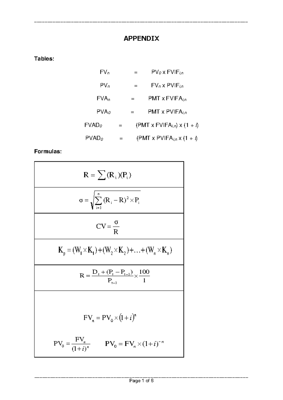 Formula Sheet Unit 4: FV, PV, and Annuity Calculations - Studocu
