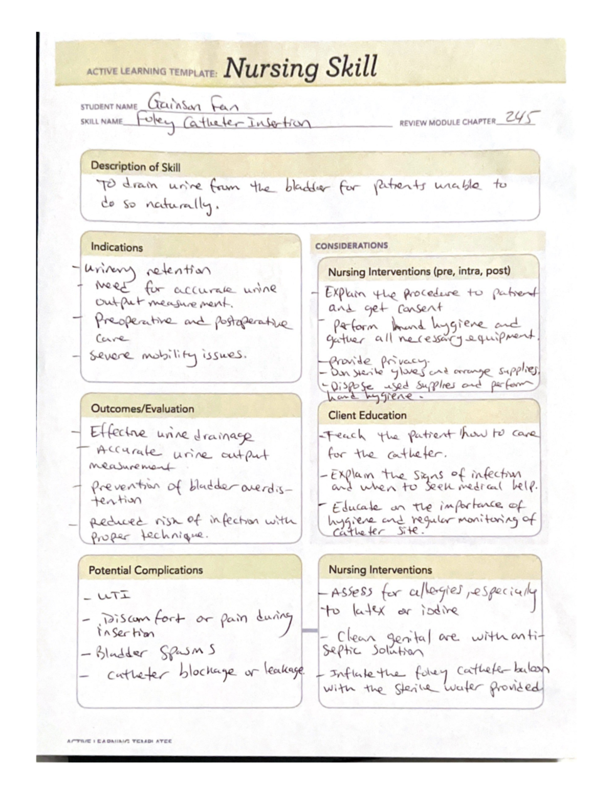 Nursing Skill 5 - Indications CONSIDERATIONS urinery retention Nursing ...