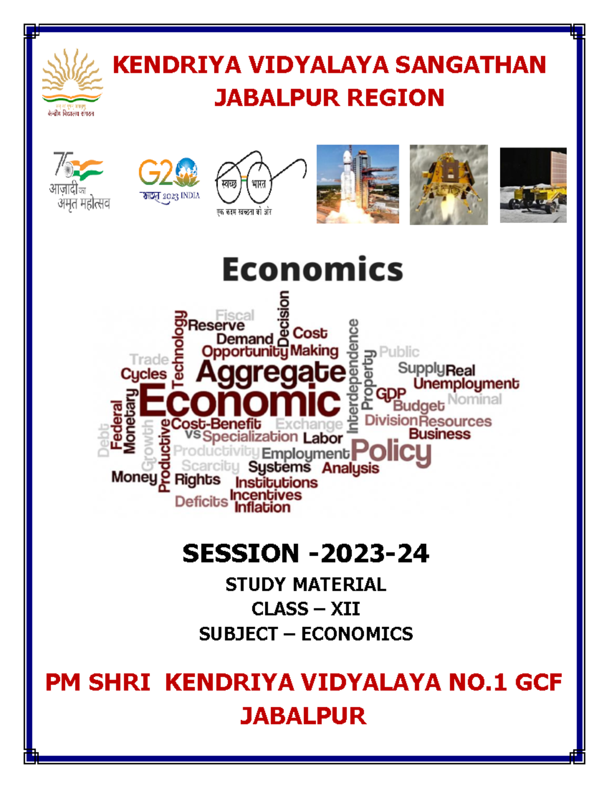 Economics Study Material for Class XII (2024) - Kendriya Vidyalaya ...