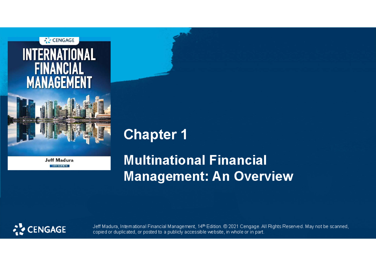 IFM - Chapter 1: Overview of Multinational Financial Management - Studocu
