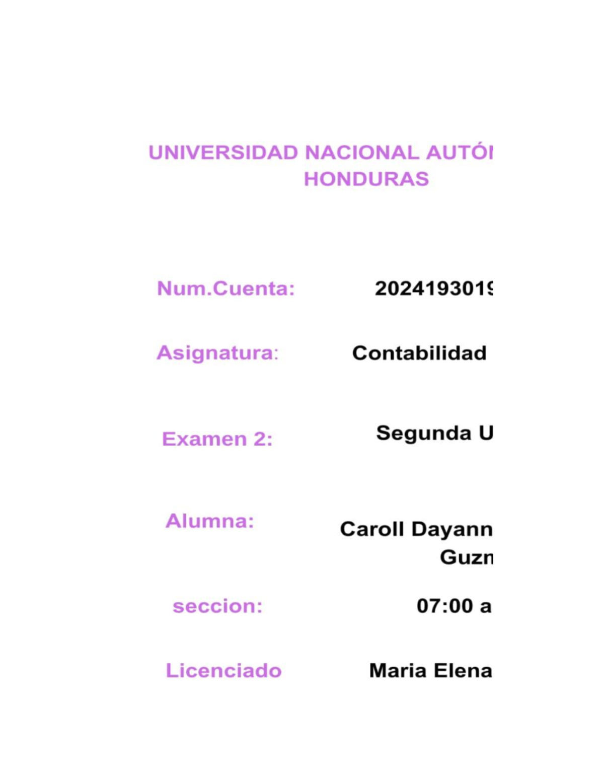 Contabilidad Financiera I - Examen Práctico II - Caroll Guzmán - Studocu