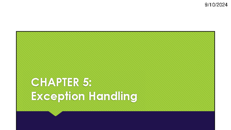Java Exception Handling Mechanism: Concepts & Examples (CS101) - Studocu