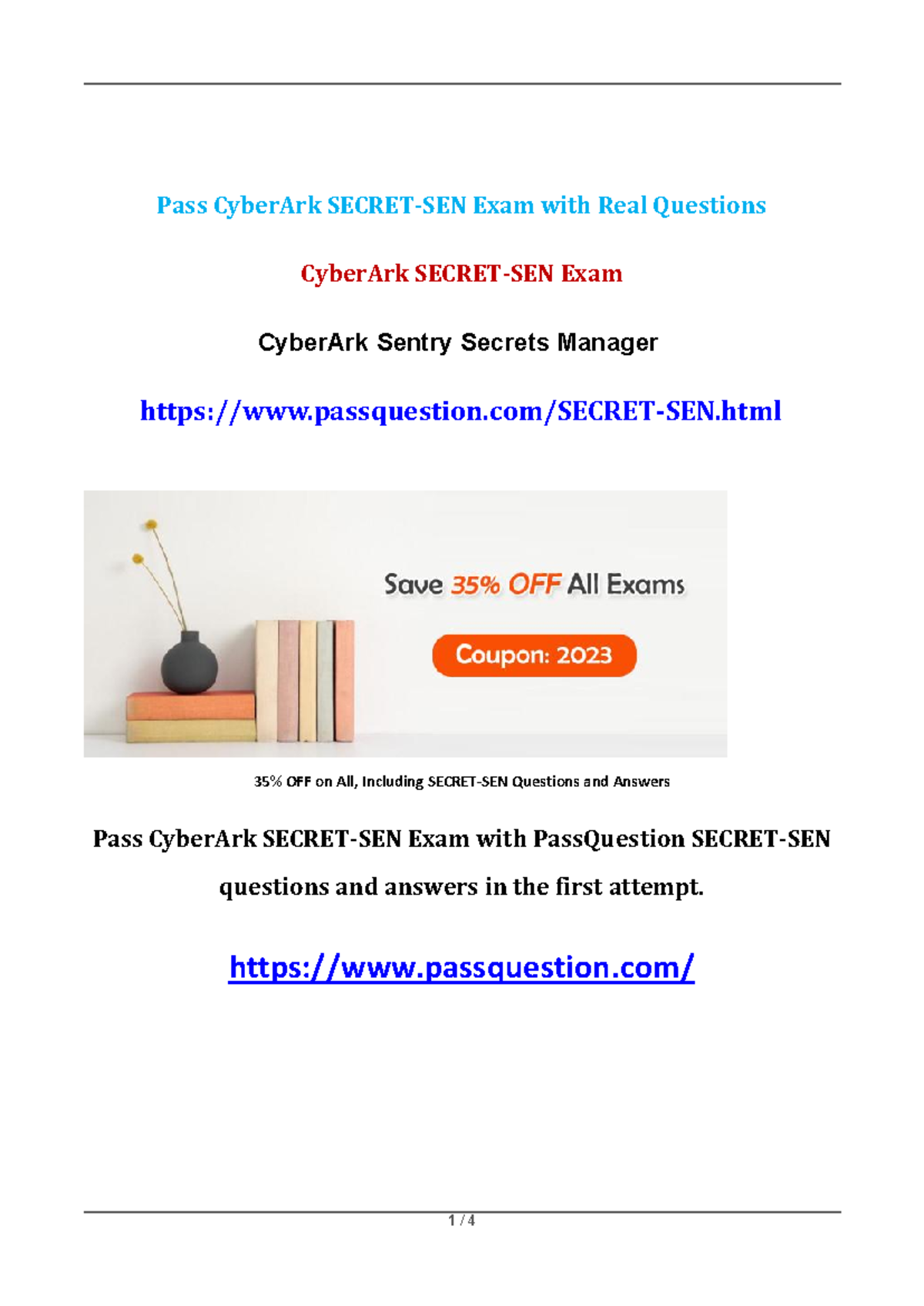 Secret-SEN CyberArk Sentry Secrets Manager Exam Q&A Guide - Studocu
