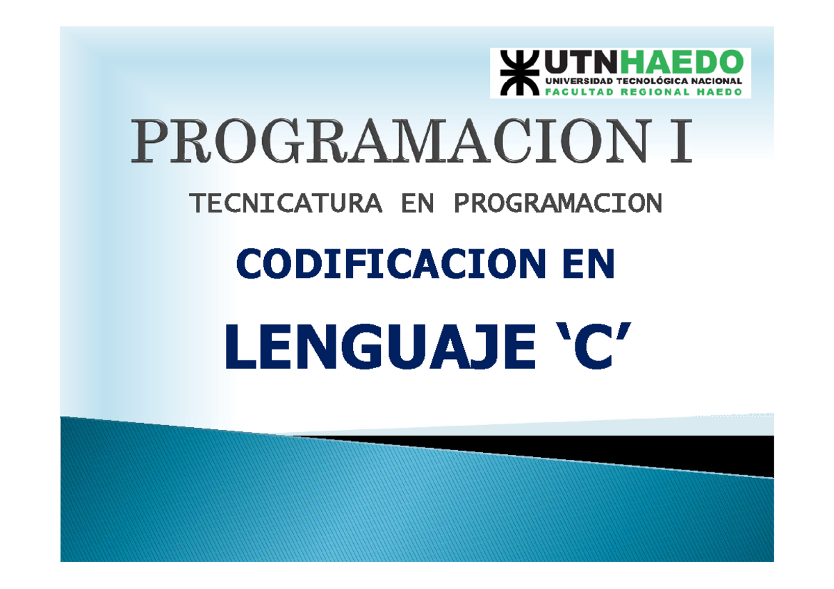 TEC 101: Estructura y Codificación de Programas en C - Studocu
