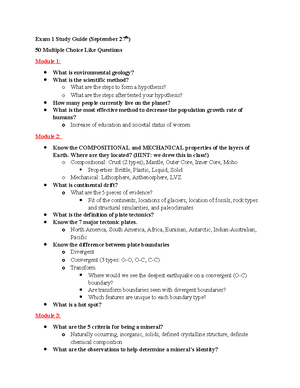 Comprehensive Study Guide: Environmental Geology (Chapter 1-13 ...
