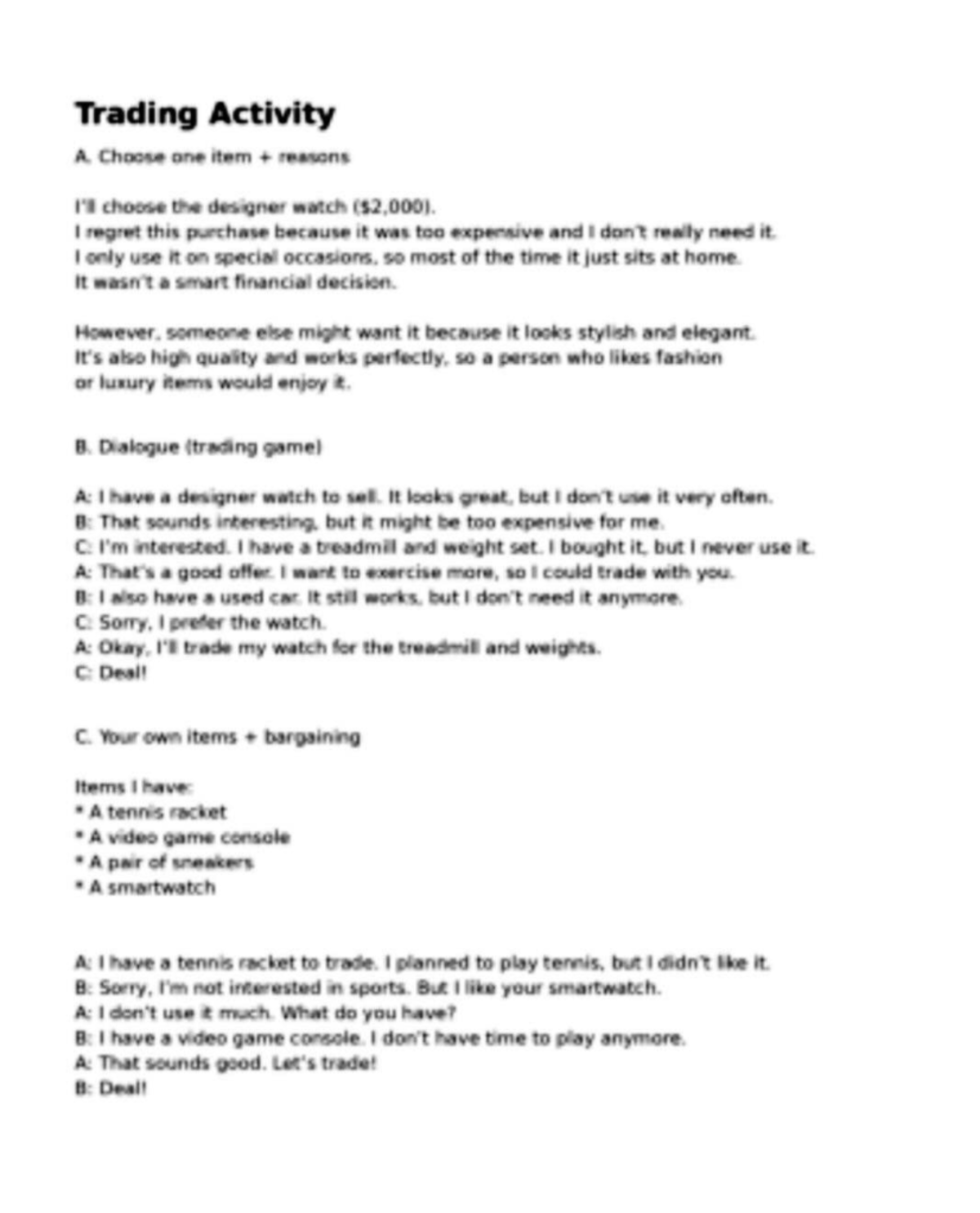 Inglés 2 - Trading Activity and Financial Decisions Analysis - Studocu