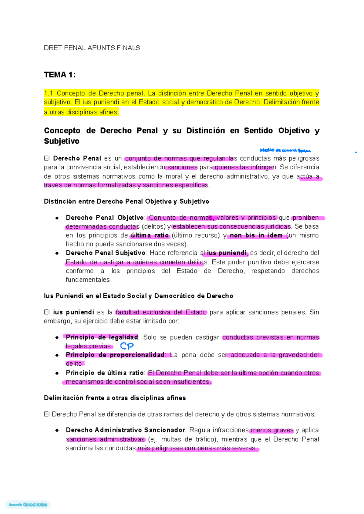 DRET PENAL APUNTS FINALS: Conceptos Clave y Estructura del Delito - Studocu