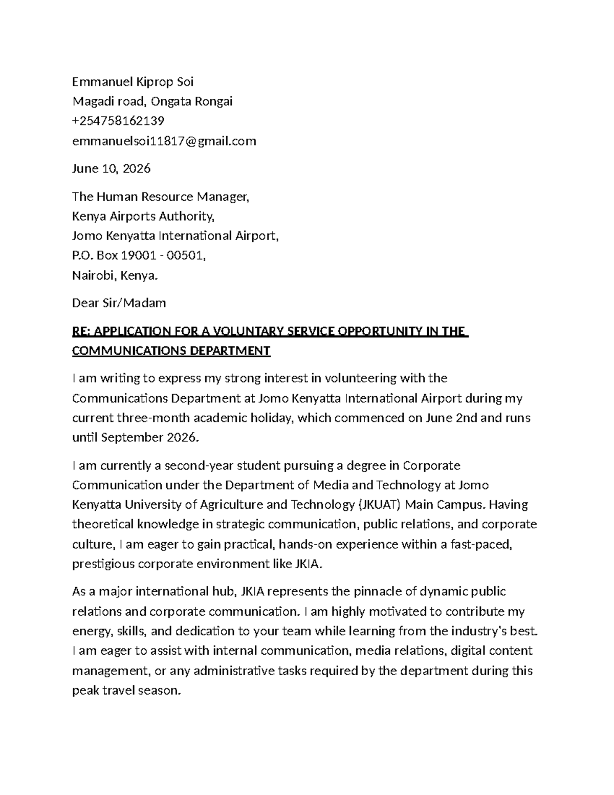 Airport Application for Voluntary Service - DOPE - Studocu