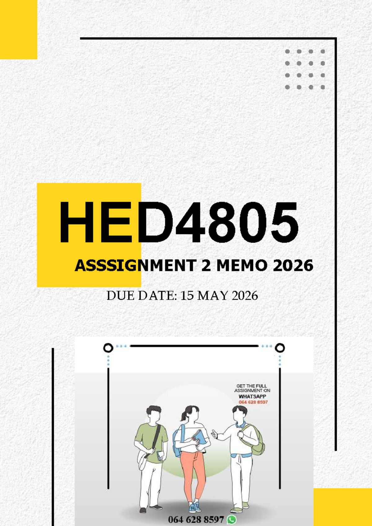 HED4805 Assignment 2 Memo 2026: Indigenous Peoples of Southern Africa ...