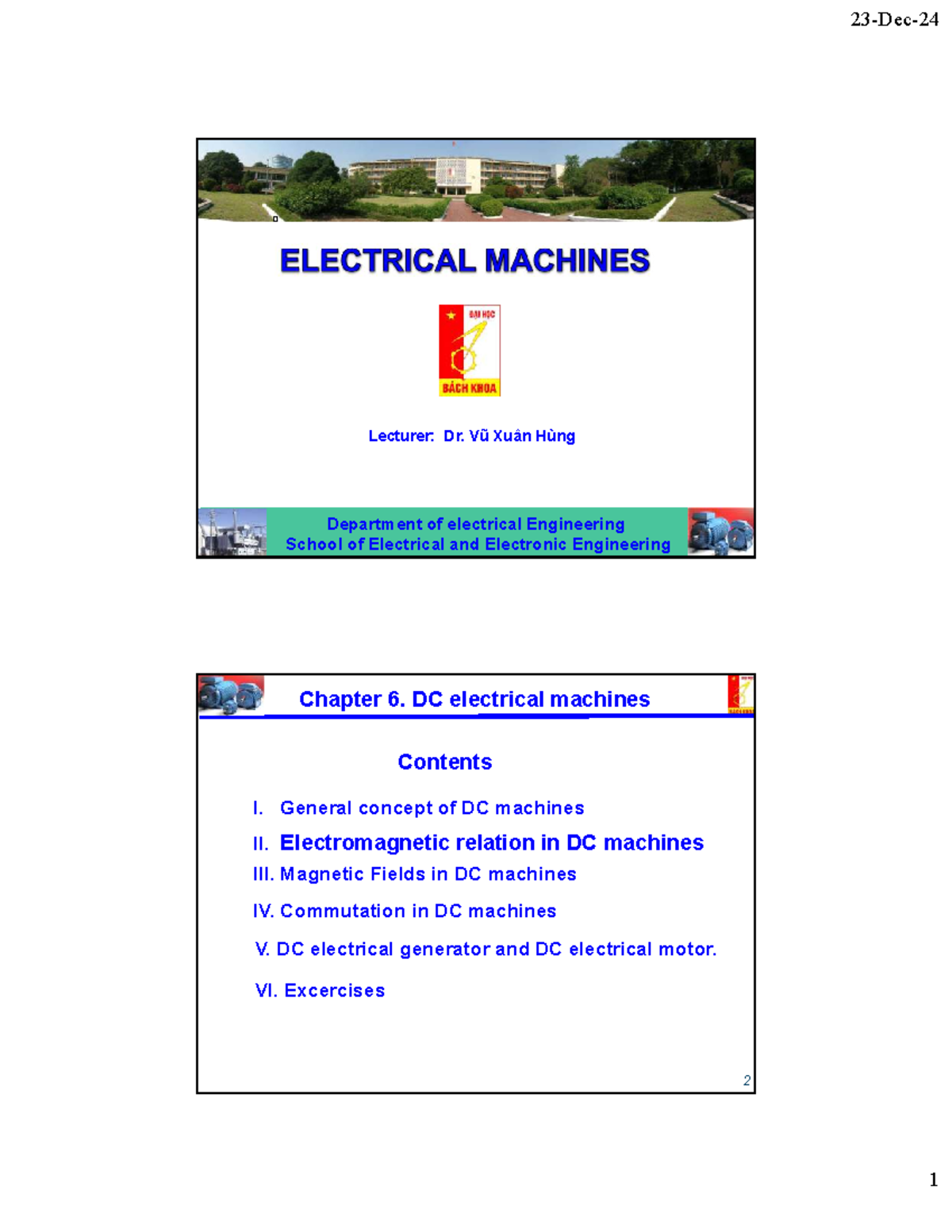 Chapter 6: DC Electrical Machines Overview and Key Concepts - Studocu