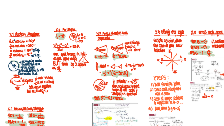 Notes 5,6 - Maths Edexcel: Radians, Areas, and Trig Functions - Studocu