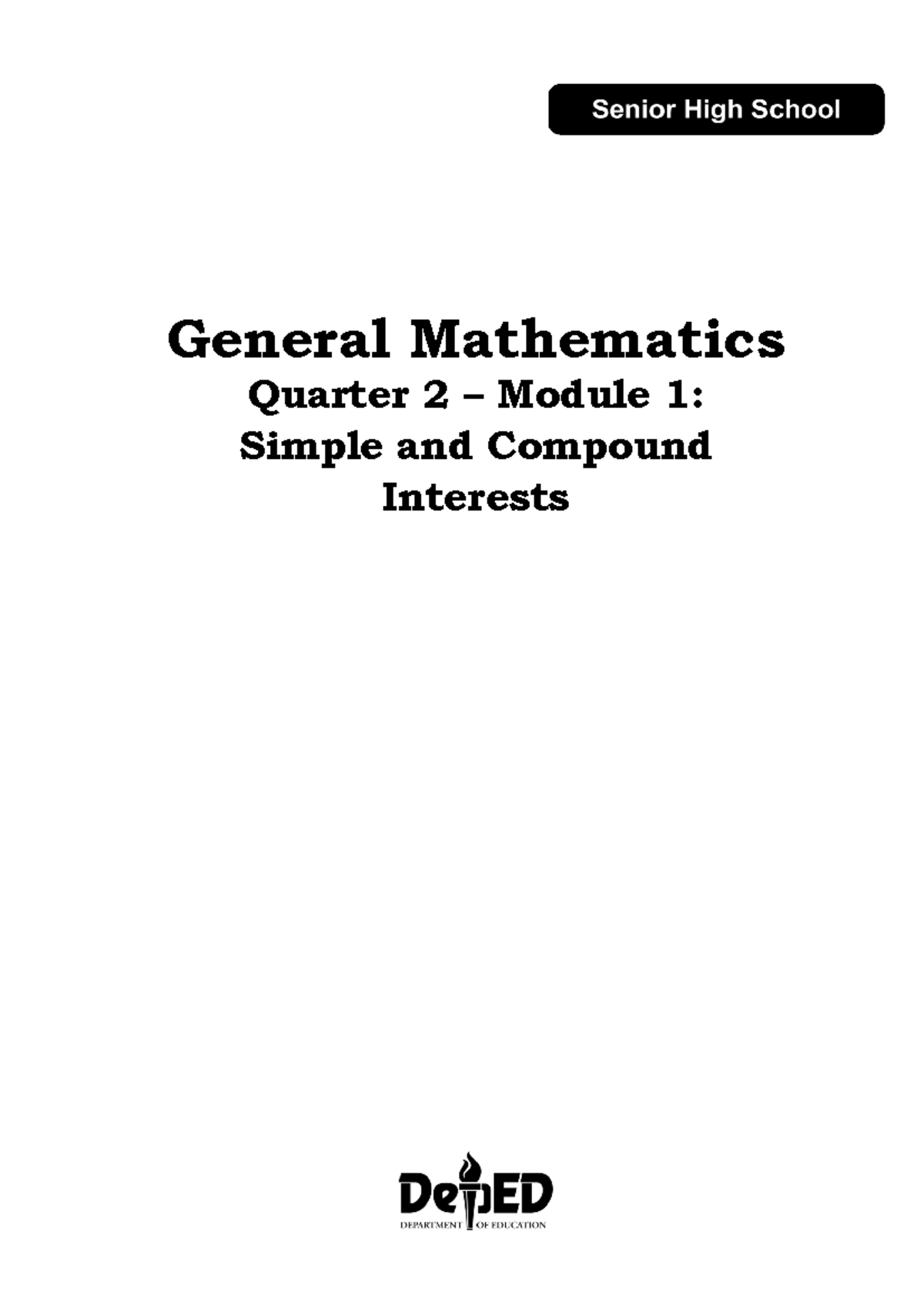 Gen Math 11 Q2 Mod1 Simple & Compound Interest Study Guide - Studocu