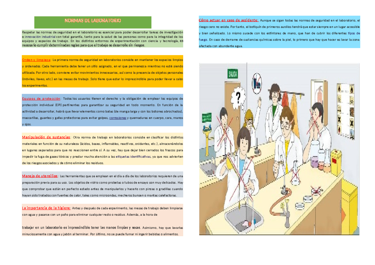 Normas De Seguridad En El Laboratorio De Ciencias Promoviendo La