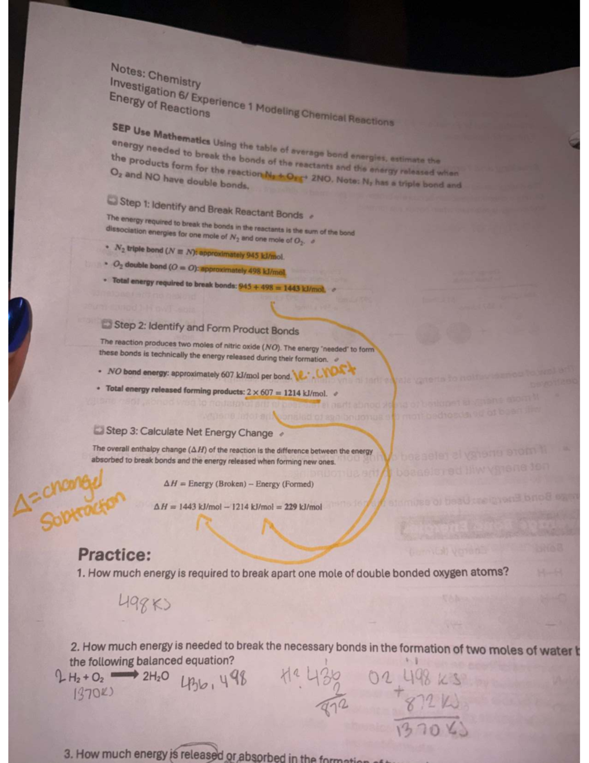 Chemistry Notes: Modeling Chemical Reactions - Studocu