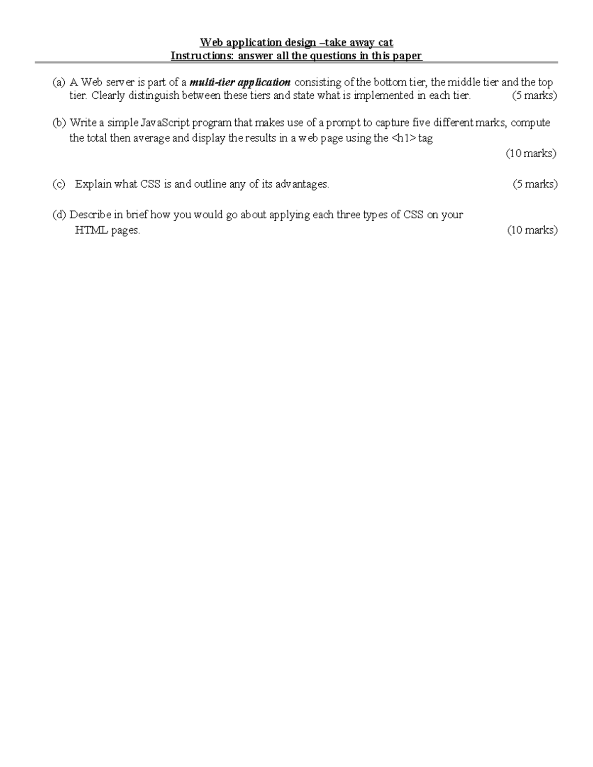 Web Architecture and Design I - Take Away Cat Instructions - Studocu