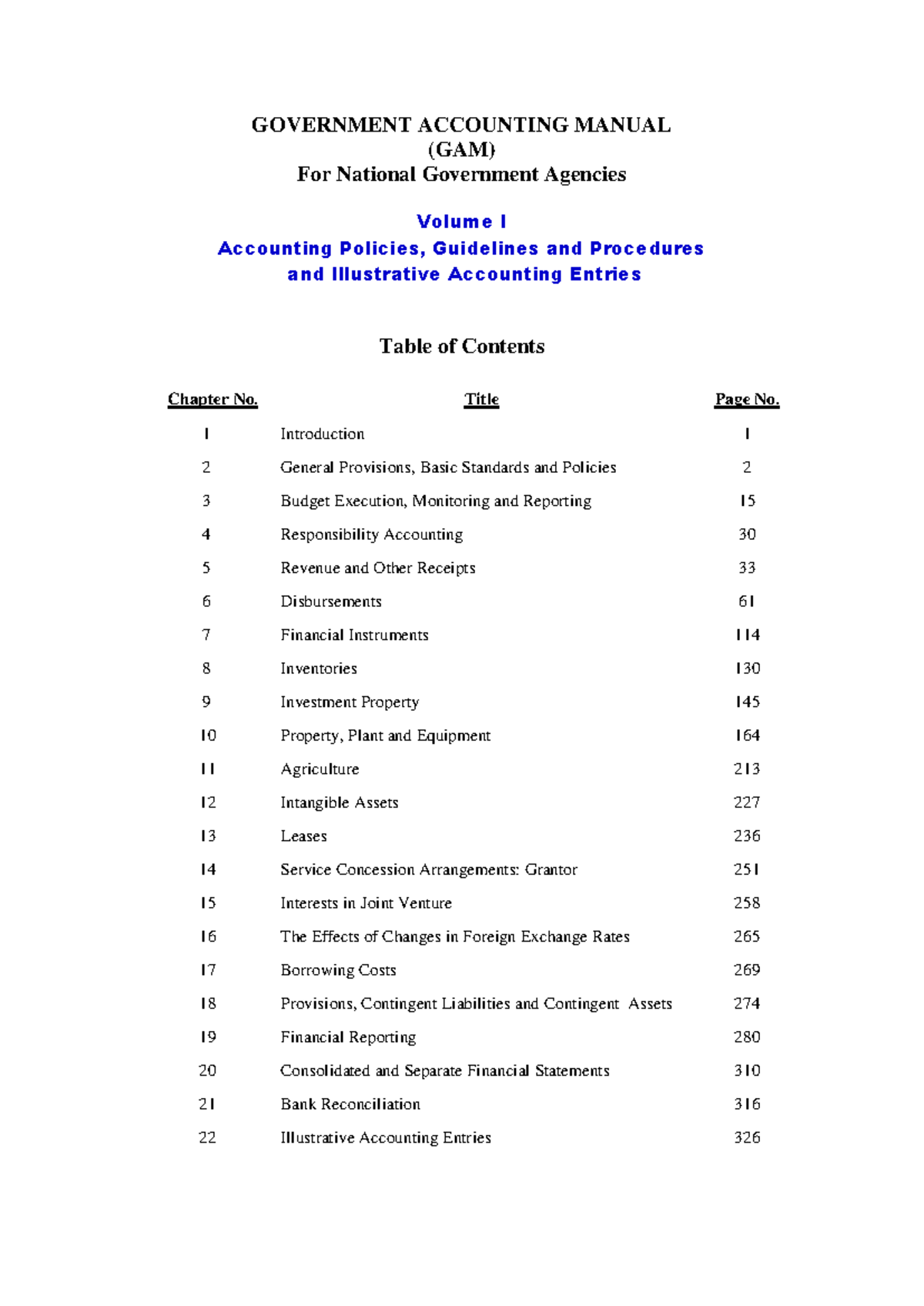 Government accounting manual - GOVERNMENT ACCOUNTING MANUAL (GAM) For ...