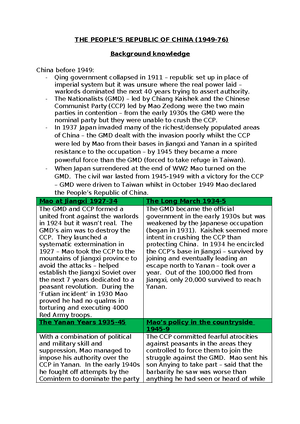 History 2E: Mao’s China - A2 - A Level - Sixth Form (A Levels) - Studocu