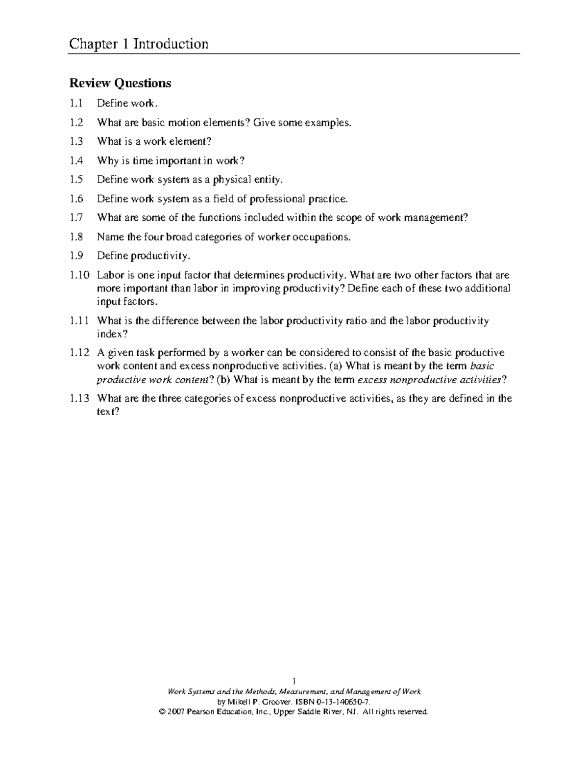 Ch01 - Introduction to Work Systems and Productivity Solutions - Studocu