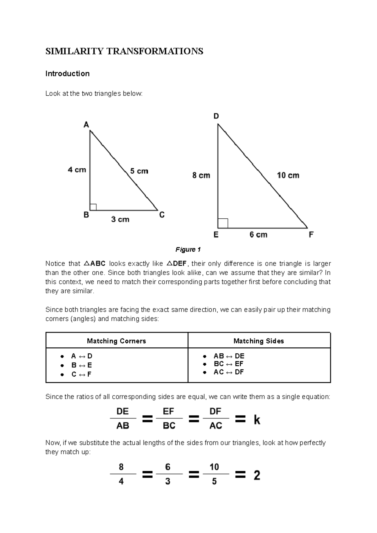 Similarity Transformations: Understanding Geometric Proportions and ...