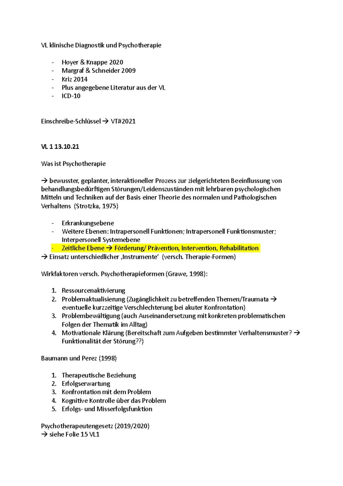 VL Klinische Diagnostik und Psychotherapie - Überblick und Ansätze ...