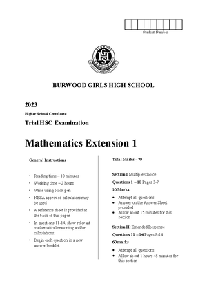 2023 AT4 HSC Mathematics Extension 1 Worked Solutions and Marking ...