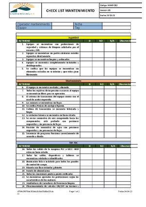 Informe de Gestión de Mantenimiento EEC403 - Plan para Subestaciones - Studocu