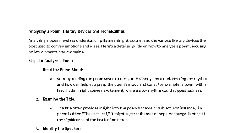 ENG101: Analyzing a Poem - A Comprehensive Guide to Literary Devices ...