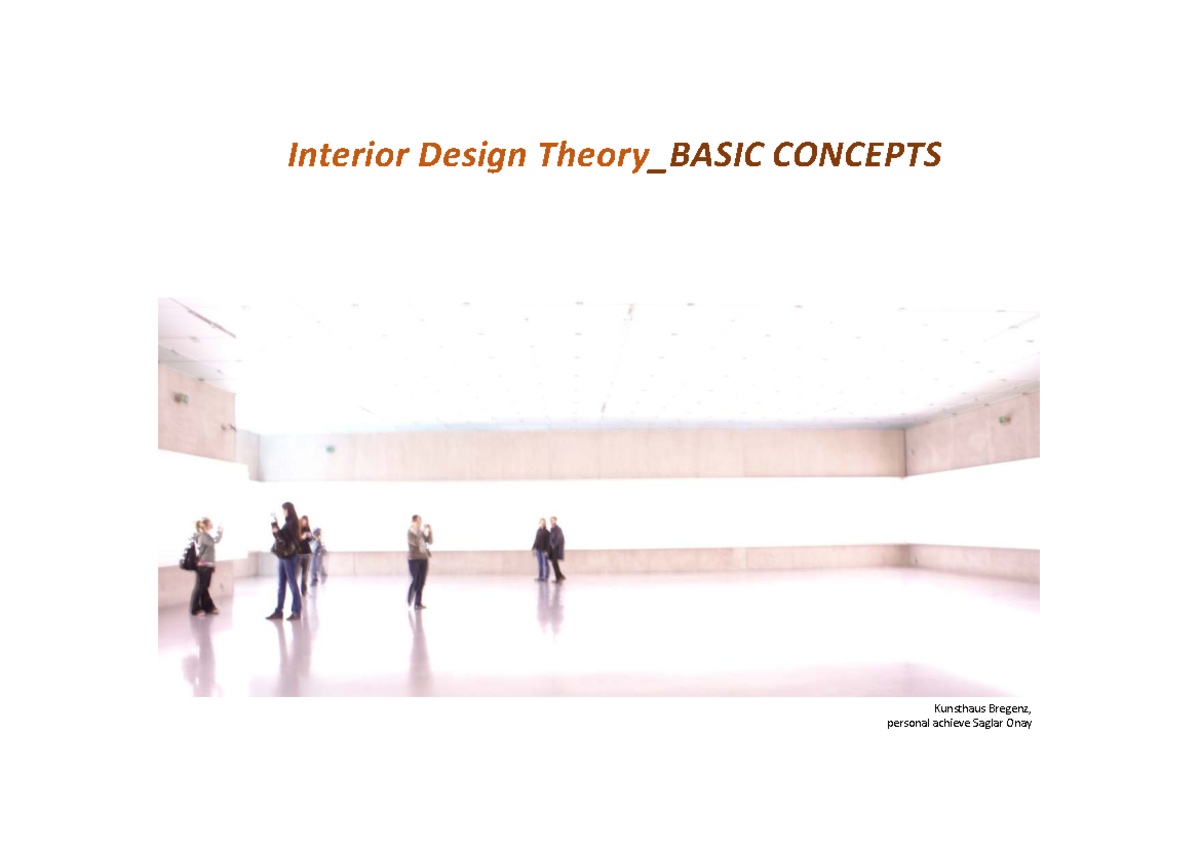 Theory 1: Basic Concepts of Interior Space in Architecture - Studocu