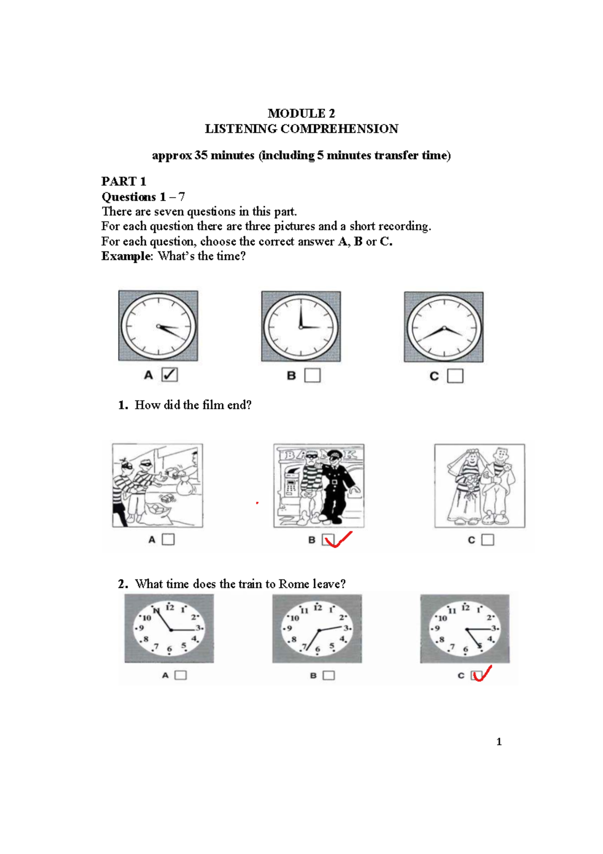 Module 2 Listening Comprehension Practice Questions Studocu