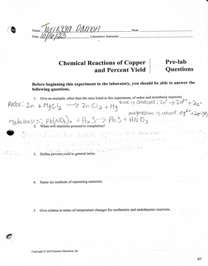 Chemical Reaction Types - Types of Chemical Reactions: •in this lesson ...
