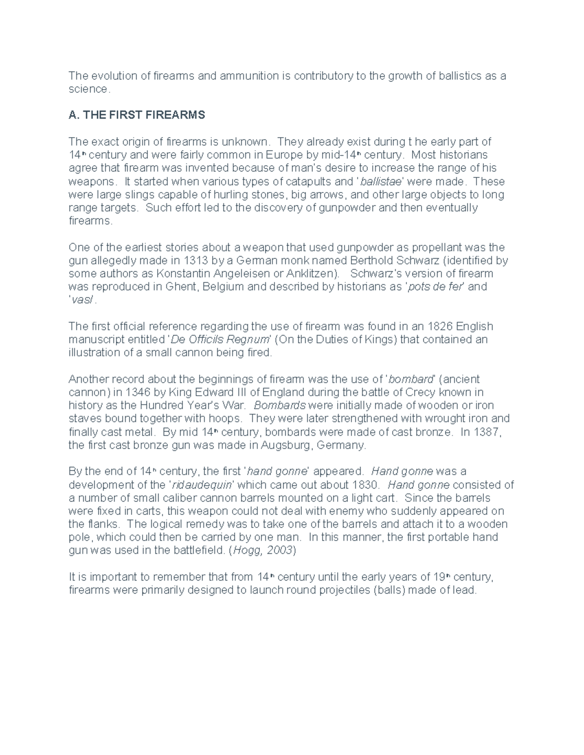 Forensic 6-3: The Evolution of Firearms and Ammunition in Ballistics ...