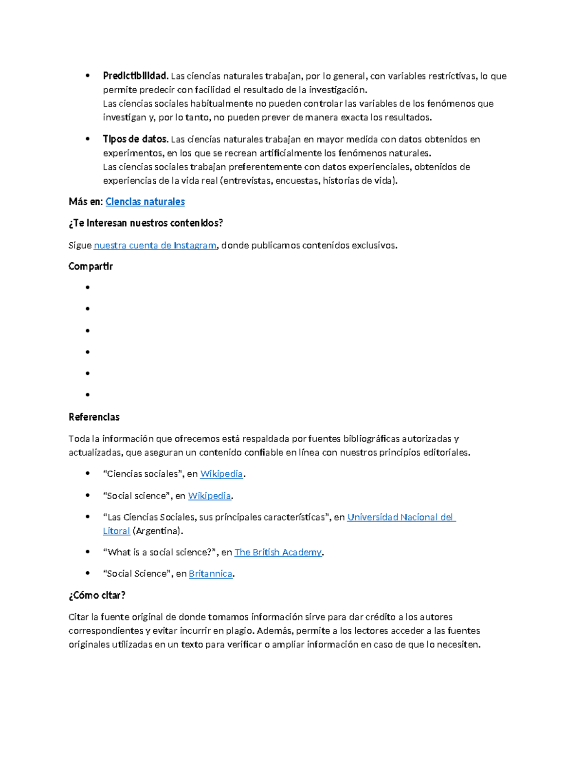 Tarea NO.4 SOCIALES - Predictibilidad. Las ciencias naturales trabajan ...