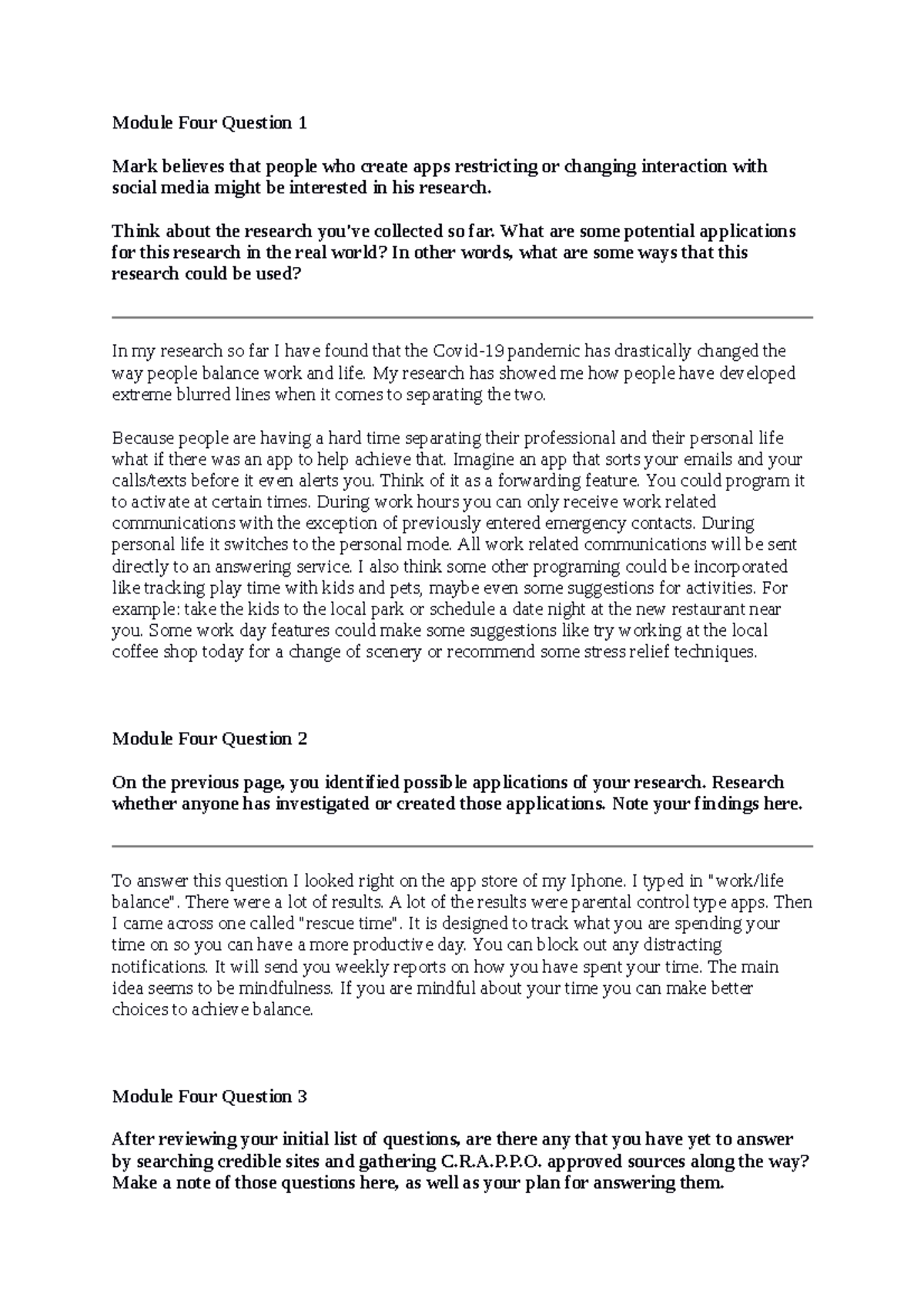 SCS 200 Module 4 Research Applications & Findings Short Answers - Studocu