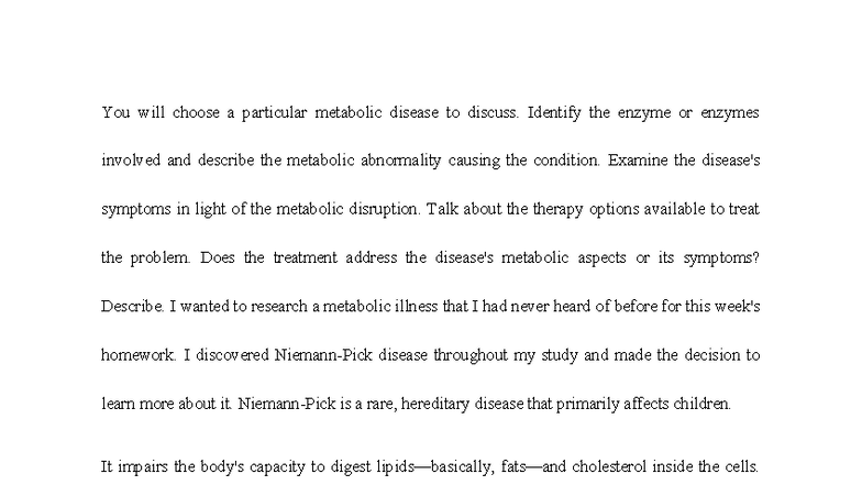 Metabolic Disease Analysis: Enzymes, Symptoms, and Treatments (1301 ...