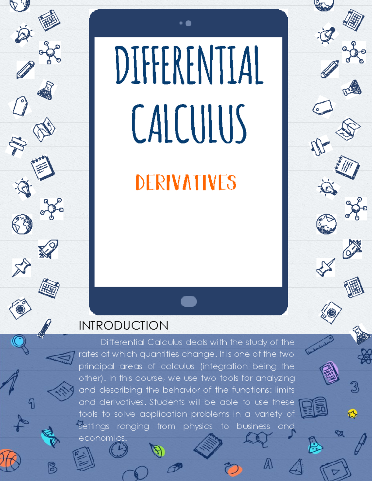 Differential Calculus: Derivatives & Differentiation Formulas (MATH 101) - Studocu