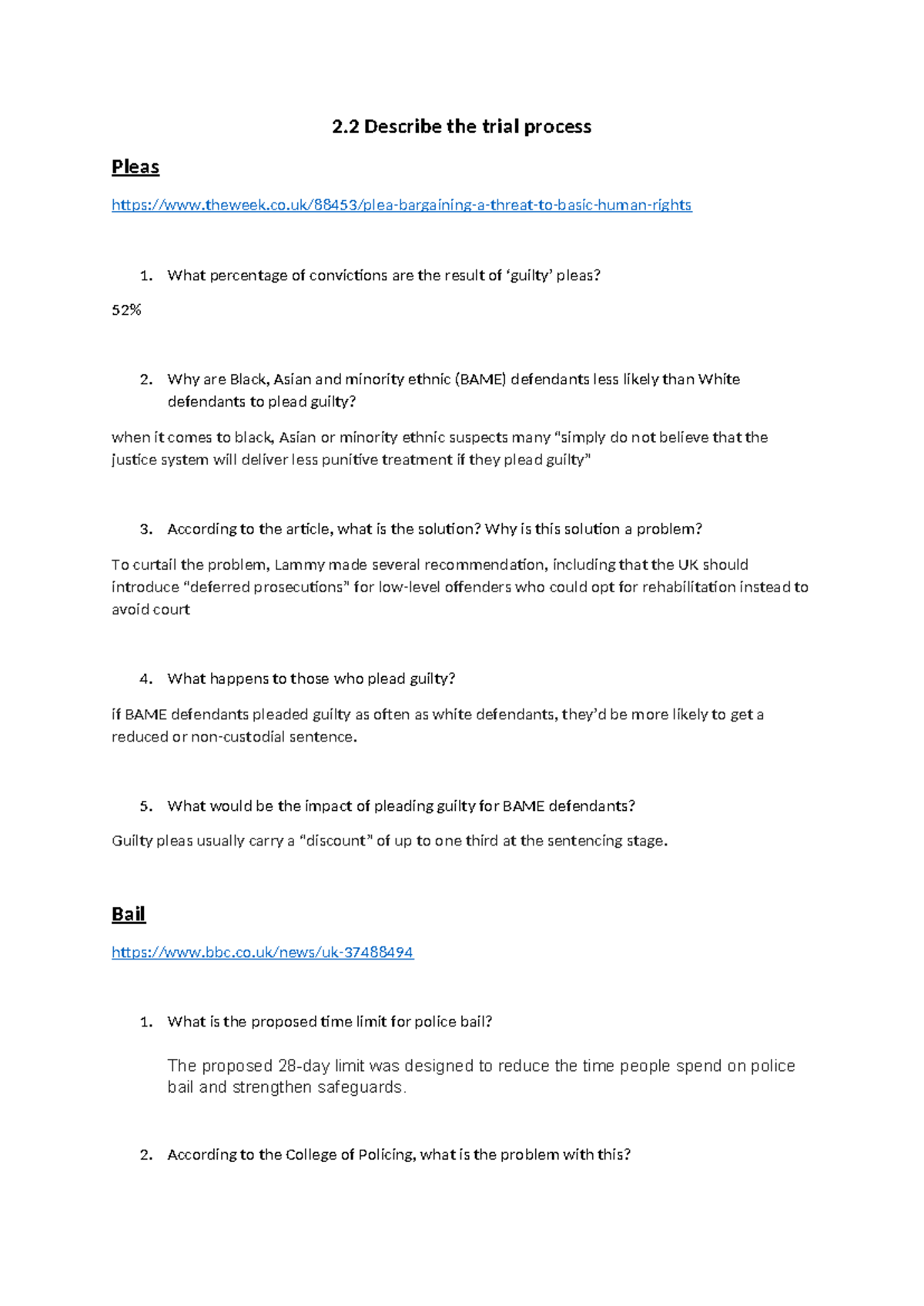 Research Activity: Trial Process & Pleas Analysis (Crim 101) - Studocu