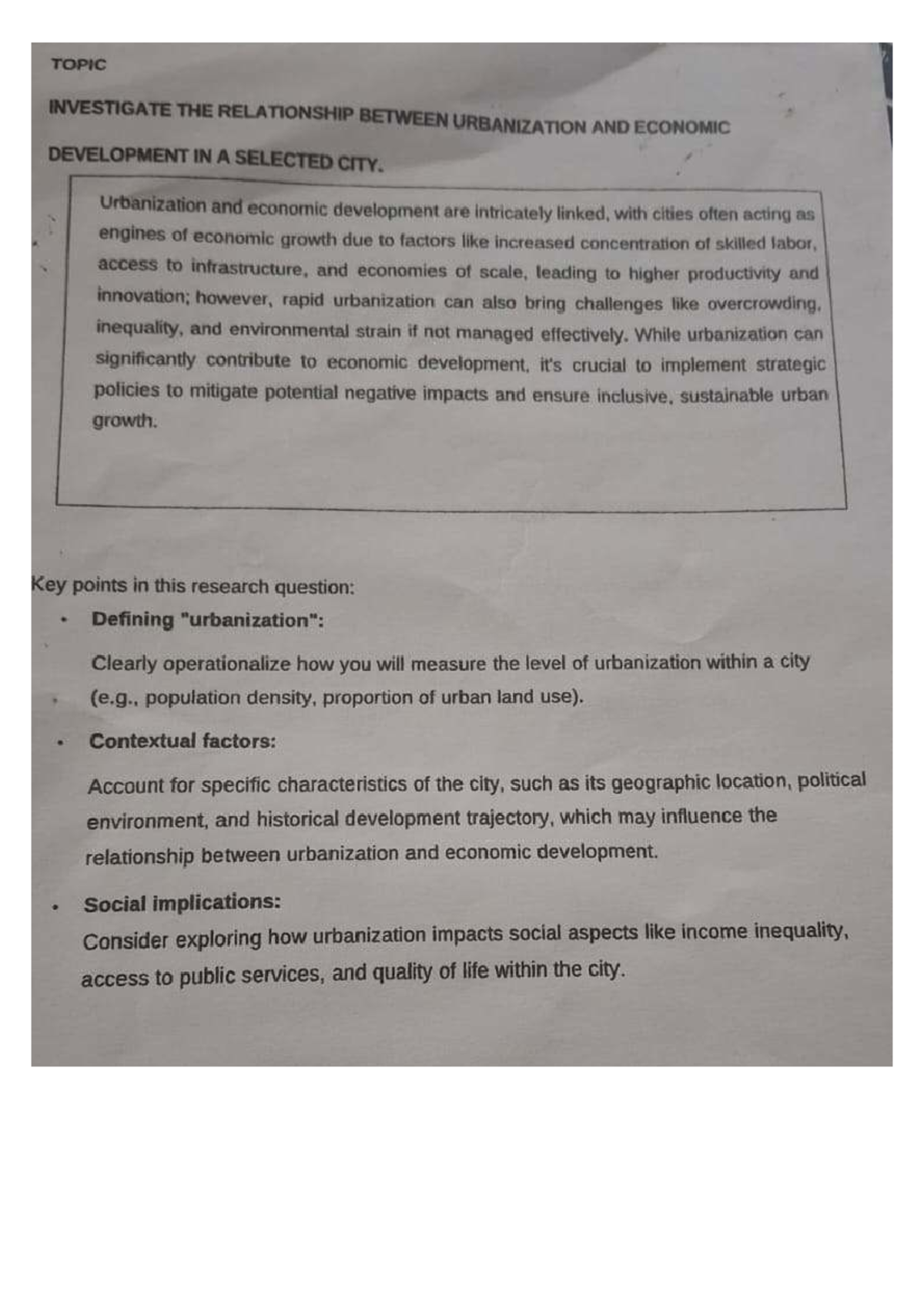 Urbanization & Economic Development: A Case Study Analysis - Studocu
