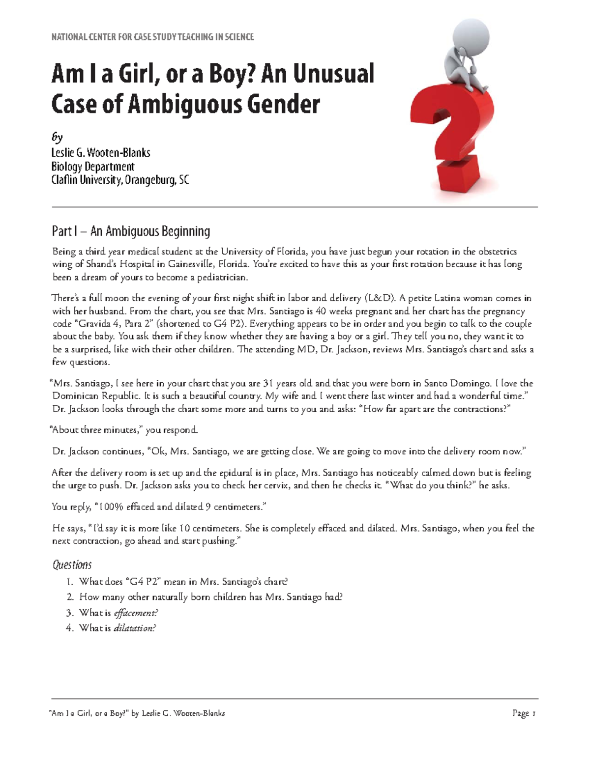 Case Study: Gender Ambiguity & Identity in Pediatric Patients (BIO101 ...
