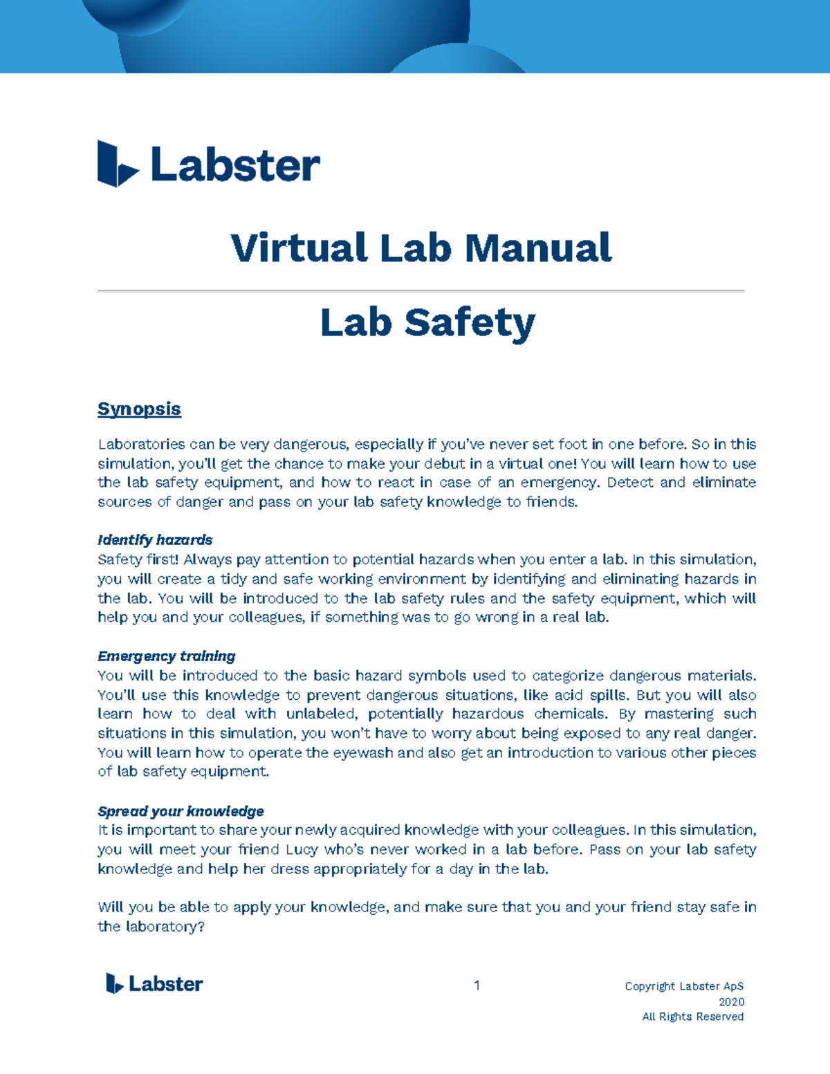 Lab Safety Best Practices - ANATOMY AND PHYSIOLOGY 1 LAB - Studocu