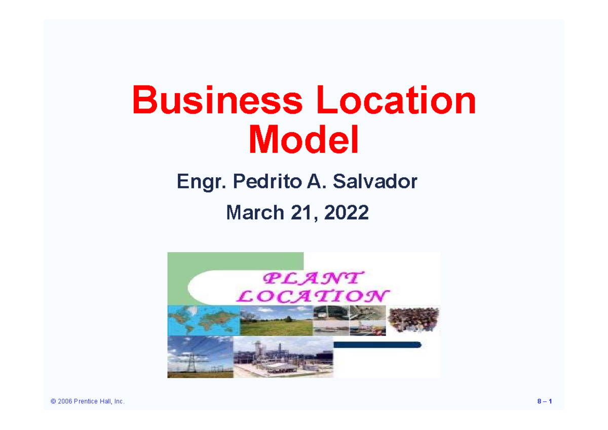 Business Location Model - Business Location Model Engr. Pedrito A ...